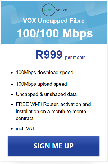 Openserve uncapped fibre to the home deals