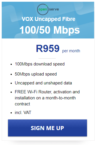 Openserve uncapped fibre to the home deals
