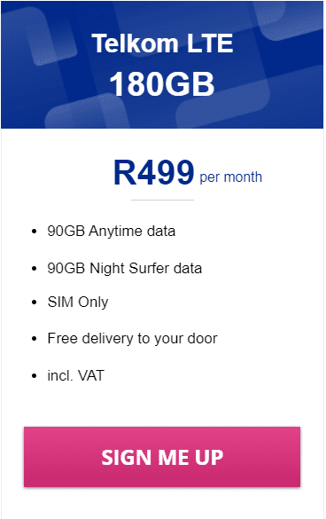 Get fast LTE speeds on Telkom's award-winning network