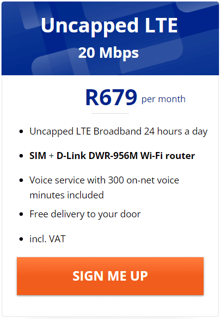 Month-to-month Vox Telkom 4G LTE deals
