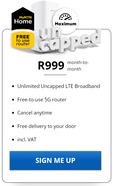 Month-to-month MTN Uncapped LTE deals