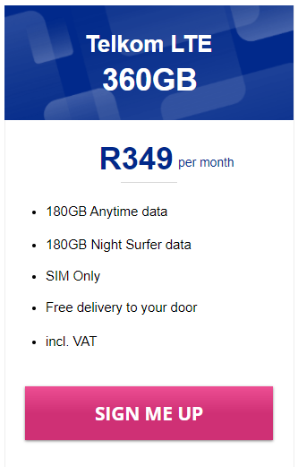 Get fast LTE speeds on Telkom's award-winning network