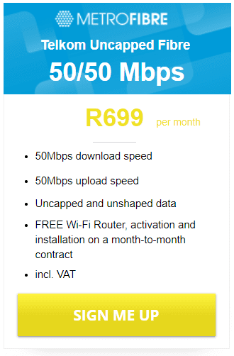 Telkom over Metrofibre fibre to the home deals