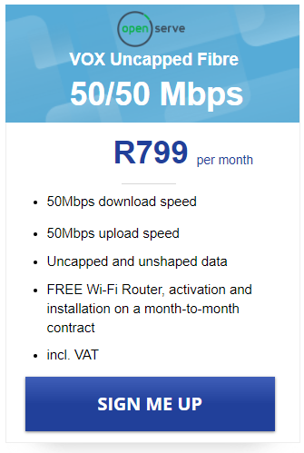 Openserve uncapped fibre to the home deals