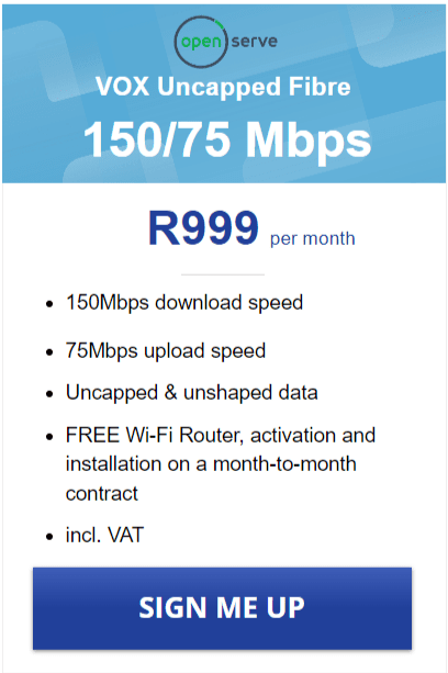 Openserve uncapped fibre to the home deals