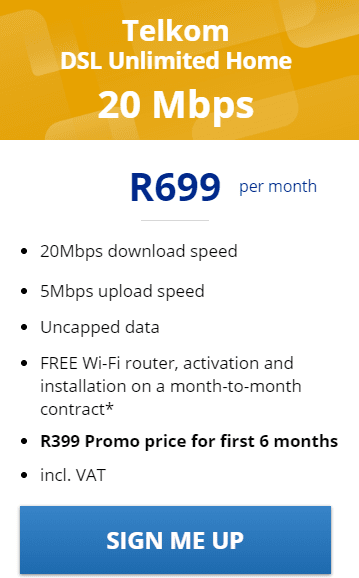 Telkom uncapped xDSL & ADSL internet deals