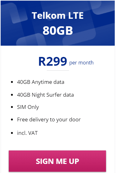 Get fast LTE speeds on Telkom's award-winning network