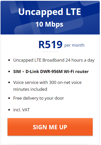 Uncapped Telkom LTE internet deals