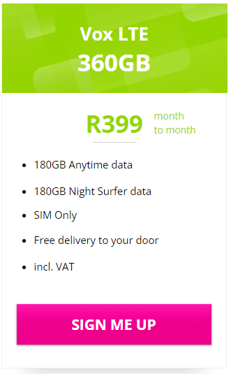 Month-to-month Vox Telkom 4G LTE deals