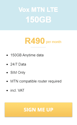 Month-to-month Vox MTN LTE deals