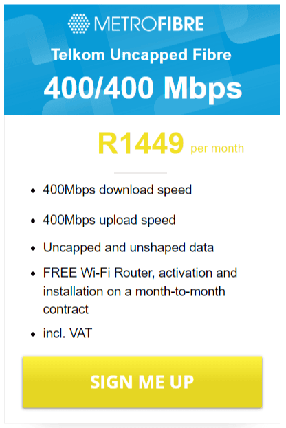 Telkom over Metrofibre fibre to the home deals