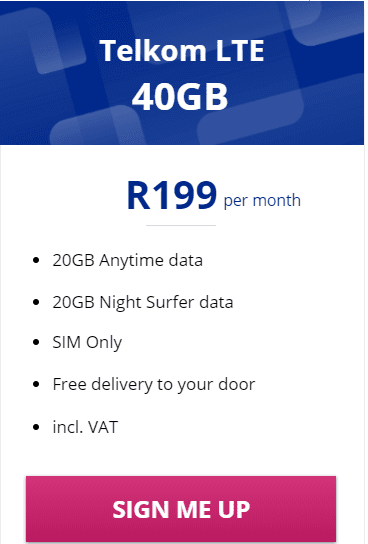 Get fast LTE speeds on Telkom's award-winning network