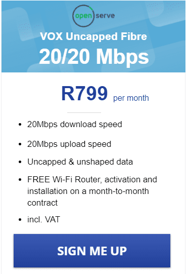 Openserve uncapped fibre to the home deals