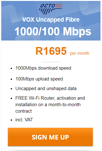 Octotel fibre to the home deals